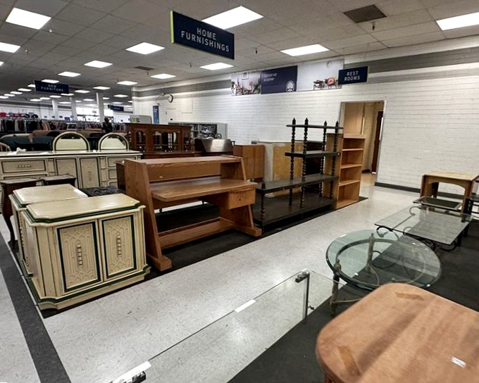 Furniture island showcases solid wood treasures from eras when things were built to last. That bookshelf might outlive your streaming device collection!