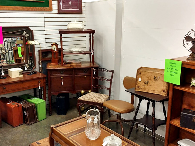 Furniture vignette that whispers "I have stories to tell." That drop-leaf table has probably hosted more secrets than a therapist's office.