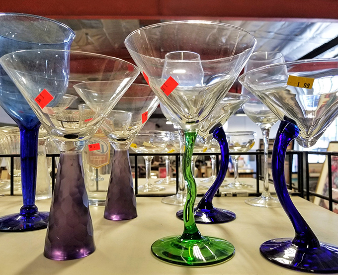 Colorful stemware catches desert light like affordable jewelry. These glasses have toasted celebrations before and are ready for your next gathering.
