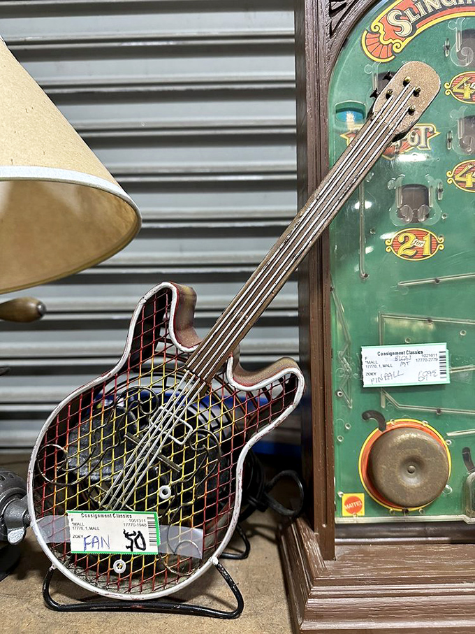 A guitar-shaped fan proves that even your cooling needs can rock out, making this the most melodious breeze you'll ever experience indoors.