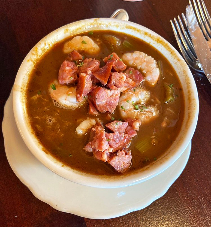 This isn't just gumbo&mdash;it's a deep, dark, mysterious bowl of Louisiana soul that tells stories with each spoonful of andouille-studded goodness.