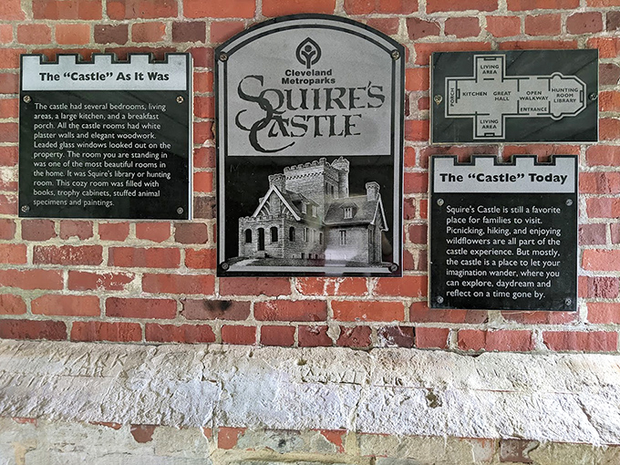 Informational plaques tell the castle's true story. Spoiler alert: no dragons were involved, but the history is fascinating nonetheless.