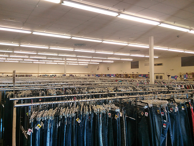 The denim section: a blue jean wonderland where finding your perfect pair feels like striking oil in your own backyard.