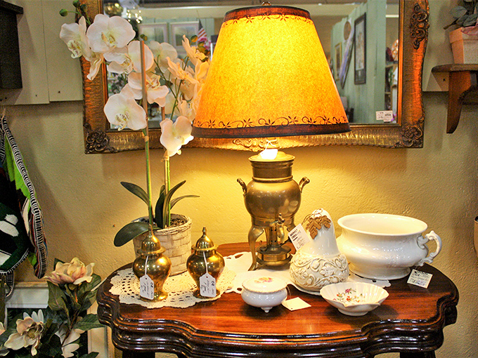 That brass lamp isn't just lighting a room&mdash;it's warming it with the amber glow of nostalgia.