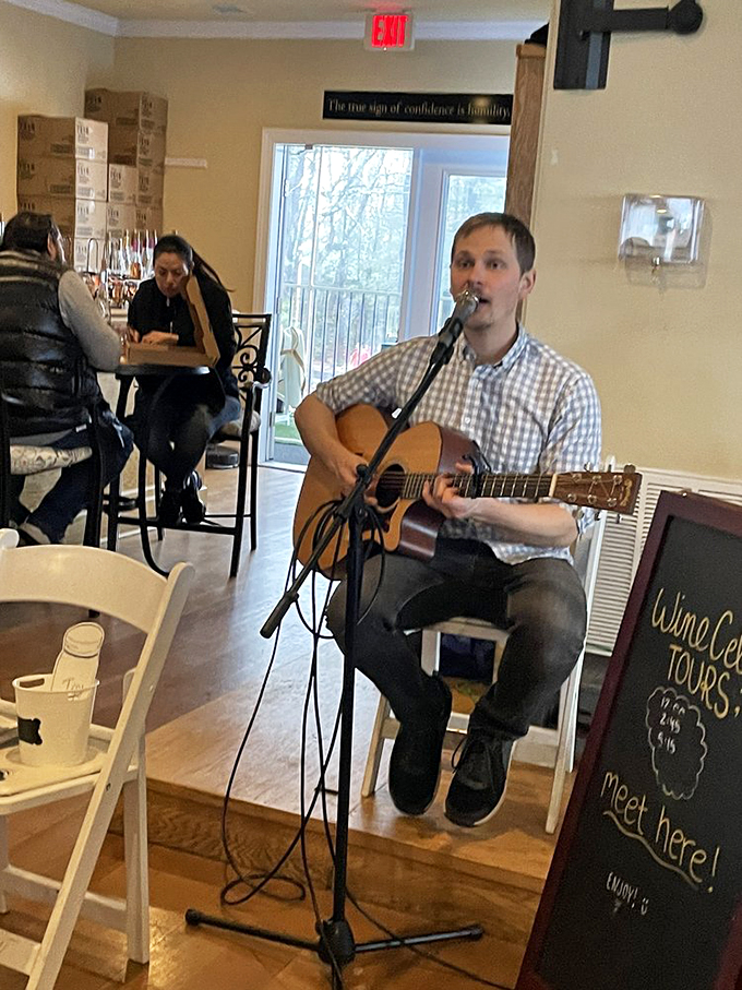 Live music adds another sensory layer to the wine experience—acoustic melodies floating through the air like the perfect pairing for whatever's in your glass.