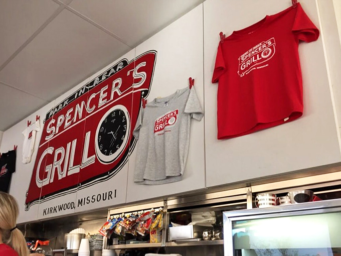 Spencer's Grill merchandise proudly displayed &ndash; because some dining experiences are so good, you want to wear the t-shirt to prove you were there.