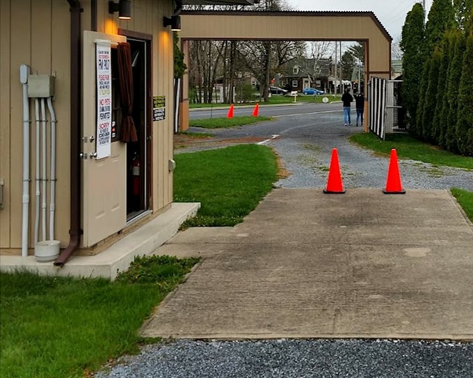 Orange cones and gravel paths guide you into a world where movies still feel like events.
