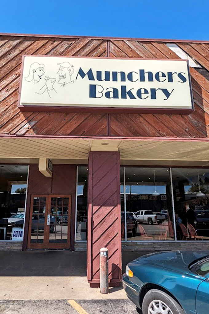 The unassuming facade of donut paradise. Like finding the entrance to Narnia, but instead of talking lions, you'll discover talking-worthy pastries.