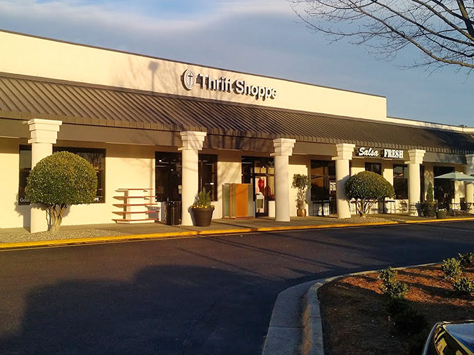 The exterior view reveals nothing of the wonderland within&mdash;like a speakeasy for bargain hunters hiding behind those manicured shrubs.