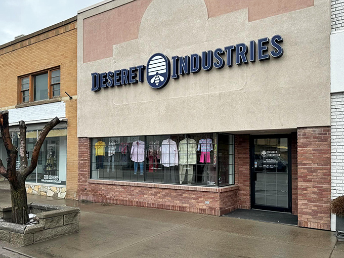 The downtown Deseret Industries location sports a classic mid-century storefront that beckons bargain hunters from miles around.