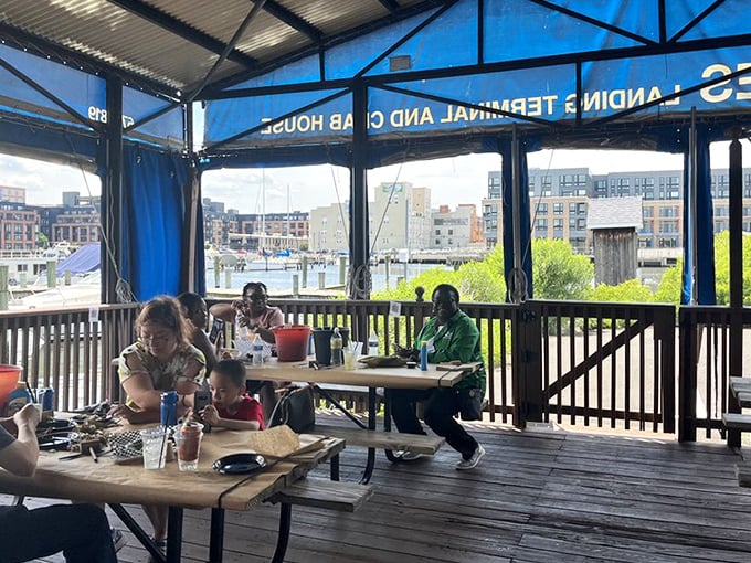 Outdoor dining with a view that reminds you why Baltimore's waterfront is special. Fresh air, good company, and seafood&mdash;what more could you want?