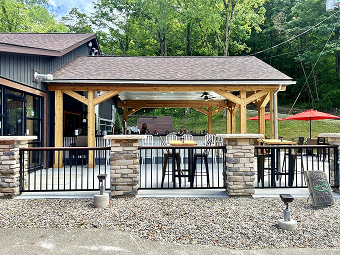 The outdoor patio offers al fresco dining surrounded by nature &ndash; because sometimes you want to enjoy your steak while actually seeing the great outdoors.