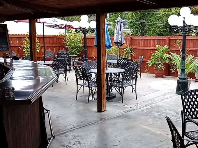 The outdoor patio &ndash; where summer brunches stretch into afternoon conversations and nobody's checking their watch or their phones.