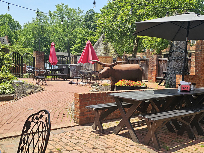 The outdoor patio offers al fresco dining with a side of small-town charm and the occasional gentle Ohio breeze.