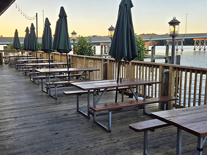 As the sun sets over the South River, Mike's outdoor deck transforms into the most coveted dining spot in Riva. Pure Maryland magic.