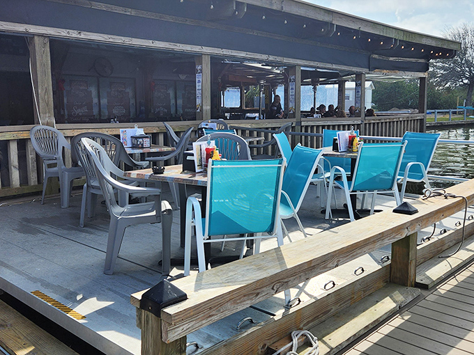 The waterfront deck offers the kind of dining view that makes even mediocre food taste better &ndash; but the food here doesn't need the help.