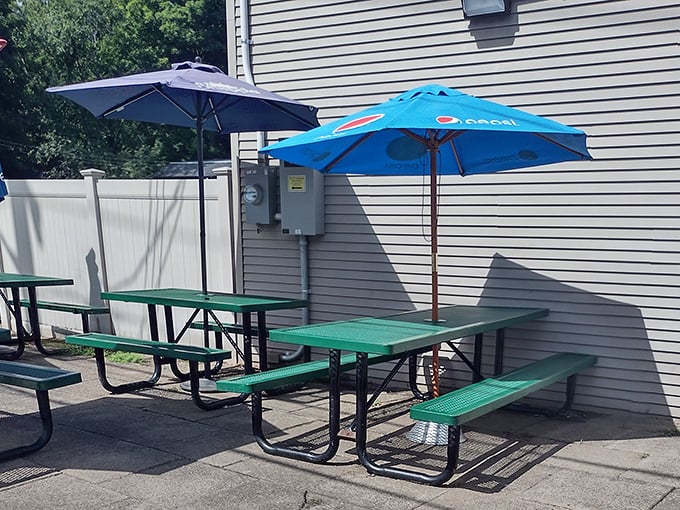 Connecticut summers were made for outdoor dining at Ted's. Those umbrellas have shaded generations of happy, cheese-covered smiles.