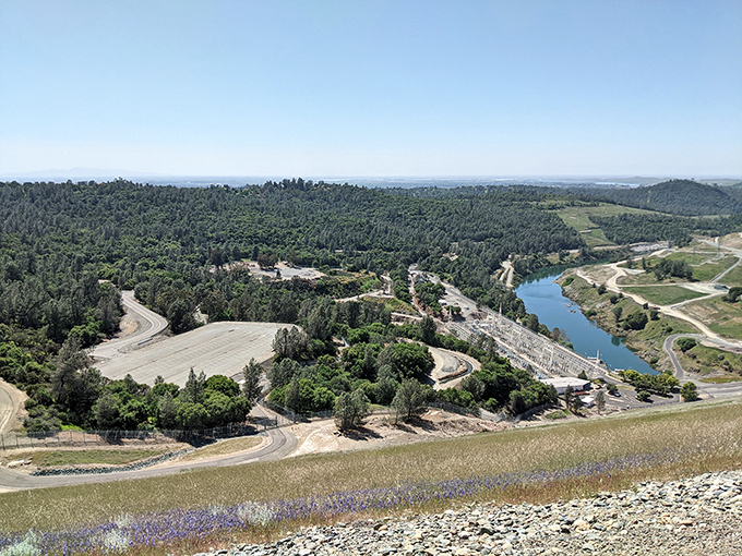 An aerial perspective shows how the dam tamed the Feather River, creating California's second-largest liquid playground in the process.