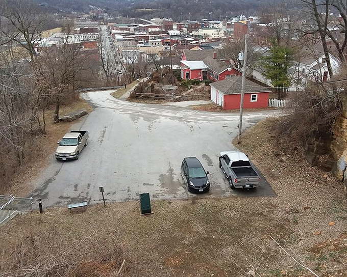 The parking area might seem ordinary, but it's the launching point for an extraordinary journey into American literary history.