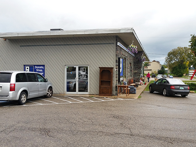 The donation area: where Vermont's generosity keeps the cycle of reuse spinning and furniture finds temporary outdoor homes.