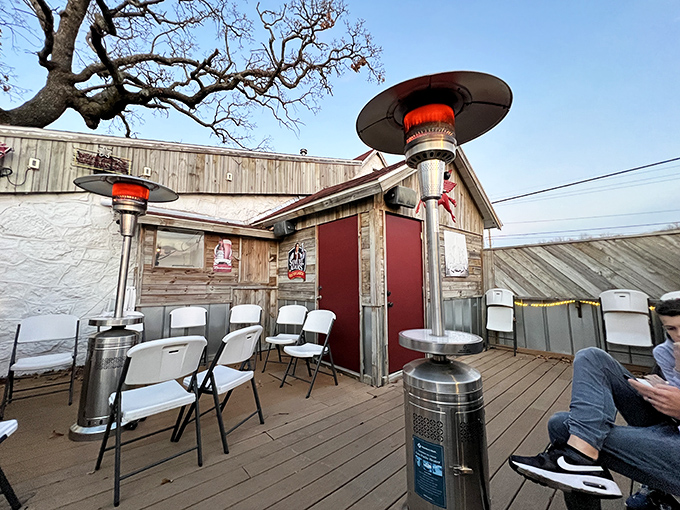 The outdoor patio with heaters says, "Your craving for our ribeye shouldn't be limited by something as trivial as weather."