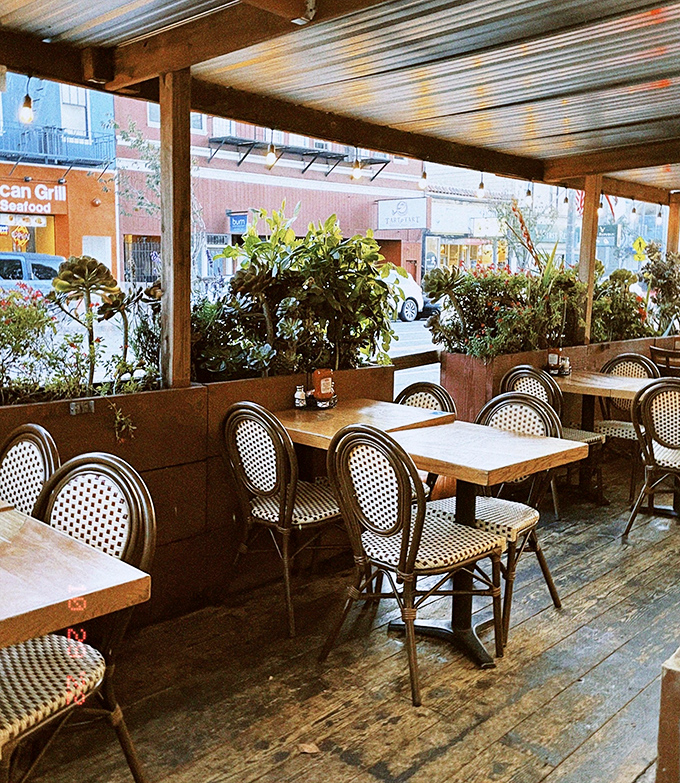 The weekend crowd proves that waiting for a table at Crepevine is a San Francisco rite of passage worth every minute.