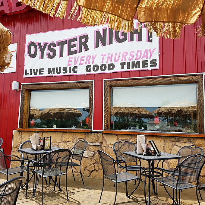 "Oyster Night Every Thursday" &ndash; because who says you need a special occasion to celebrate bivalves?