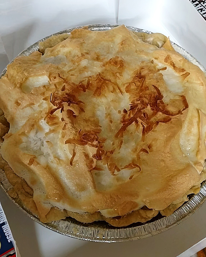 Homemade pie with meringue peaks so perfect they'd make a pastry chef weep with jealousy.