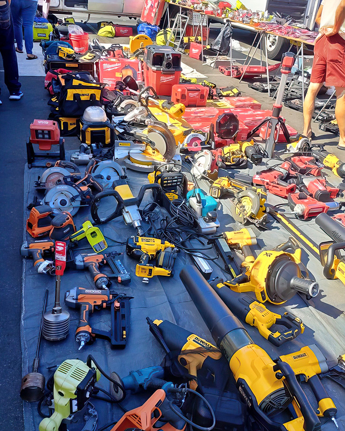 Tool heaven for DIY enthusiasts &ndash; where DeWalt meets Milwaukee in a rainbow of power options that would make Tim Allen grunt with approval.