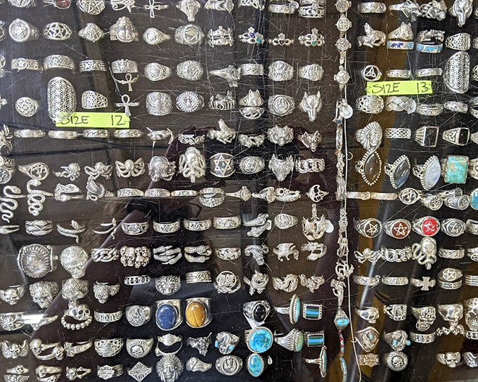 Ring display that would make Gollum lose his mind. From mystical symbols to statement stones, there's a precious for every finger in this collection.