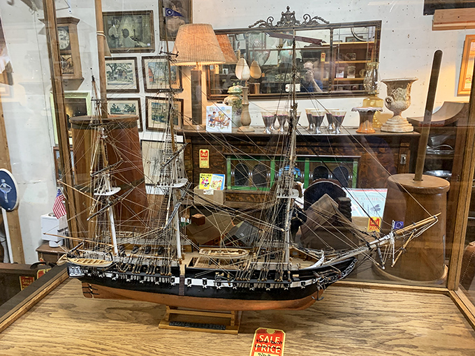 Maritime craftsmanship in miniature &ndash; this model sailing ship captures the romance of seafaring history in painstaking detail.