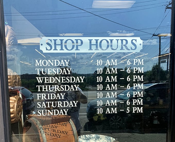 Shop hours that accommodate even the most dedicated treasure hunters. Eight hours daily isn't nearly enough to see everything, but it's a start!
