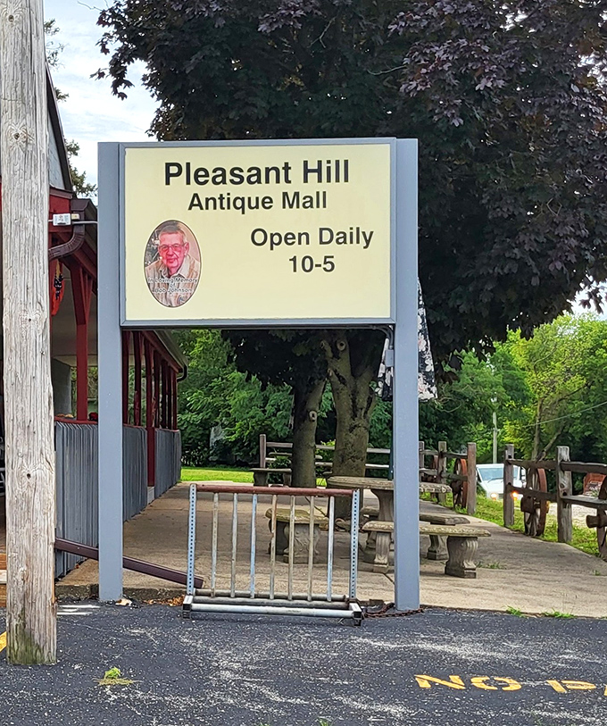 The sign promises treasures daily from 10-5. Your schedule has just been cleared for an afternoon of delightful discovery.