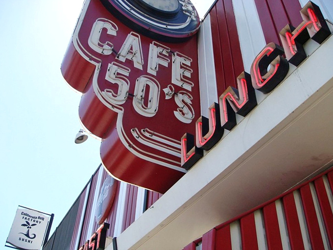 That neon sign doesn't just advertise a restaurant&mdash;it promises an experience. The "Last Diner on Route 66" sign isn't kidding around.