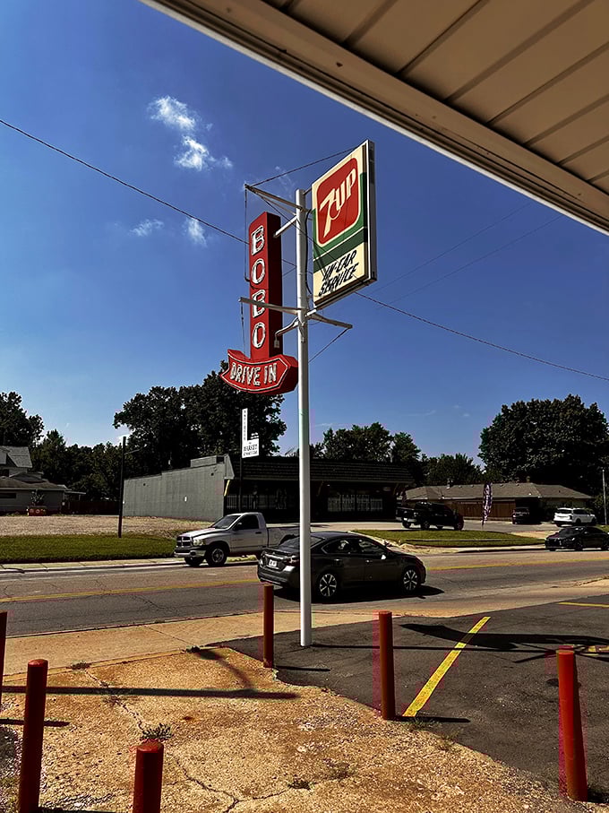 That sign against the blue Kansas sky isn't just advertising&mdash;it's a beacon of hope for the hungry, promising satisfaction that chain restaurants can only dream of delivering.