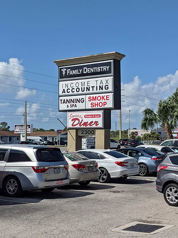 The roadside beacon that guides hungry travelers to breakfast nirvana. Follow the sign, thank me later.