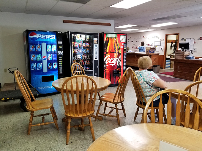 The snack area provides a necessary refueling station for shoppers who've lost track of time and suddenly realize they're lightheaded with hunger.