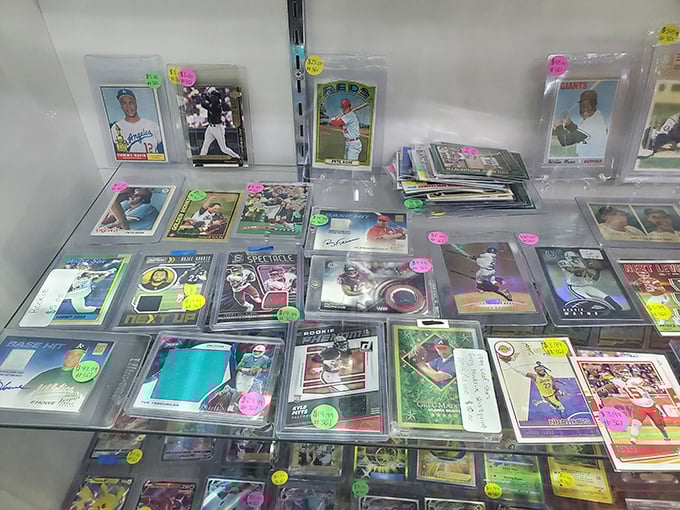 Baseball cards that chronicle America's pastime one swing at a time. Each plastic sleeve contains a childhood hero and the lingering scent of bubblegum.