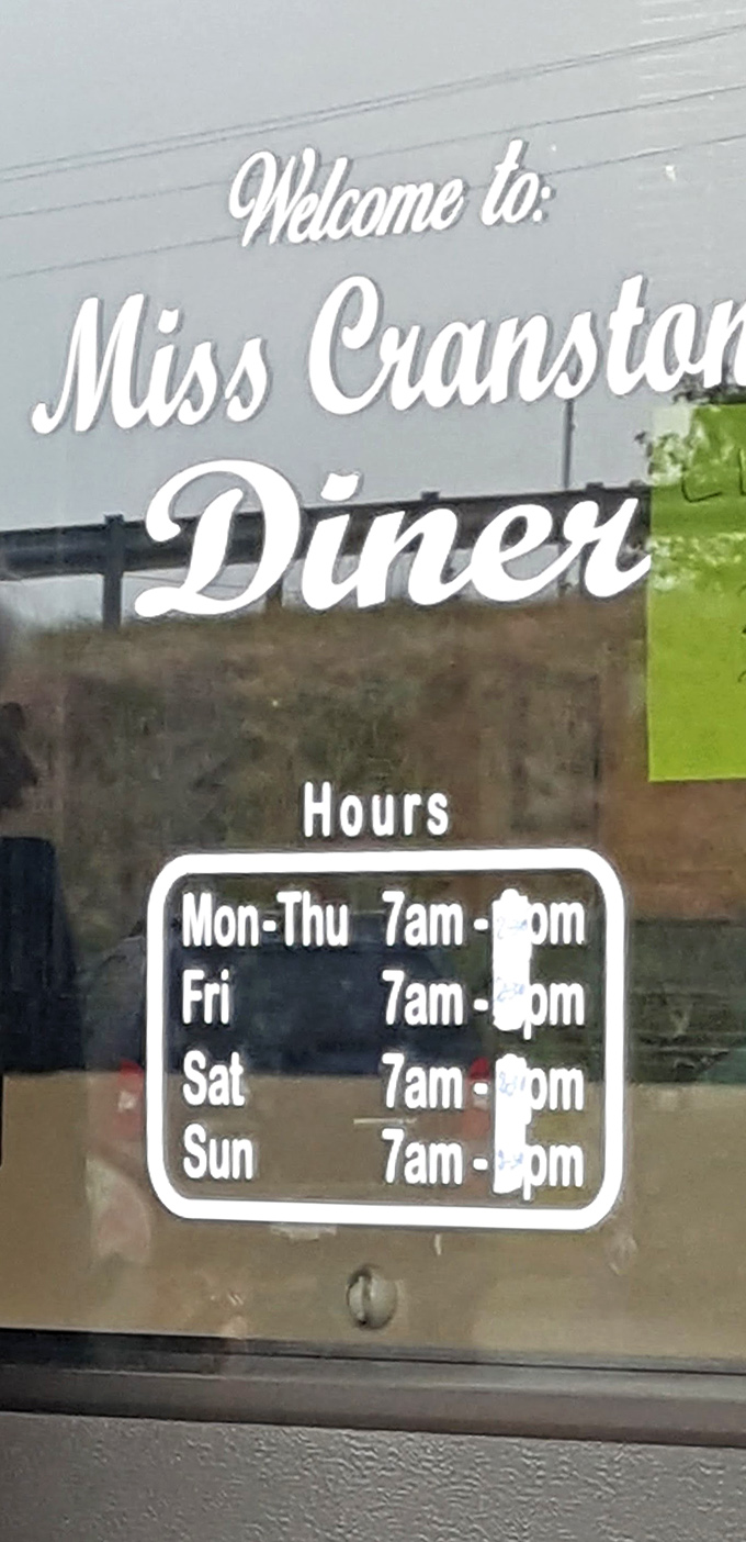 Miss Cranston Diner welcomes early birds from 7am daily—because in the diner universe, sleeping in means missing out on the good stuff.