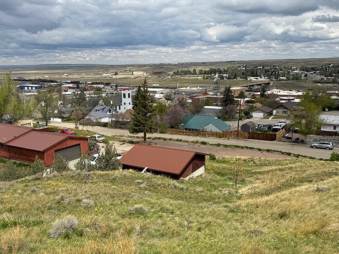 Shelby unfolds across the rolling prairie like a modest masterpiece, its streets and buildings nestled into the landscape rather than imposed upon it.