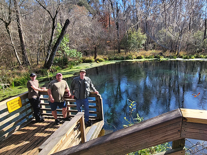 The viewing platform offers front-row seats to nature's most impressive water show&mdash;no tickets required, just appreciation.