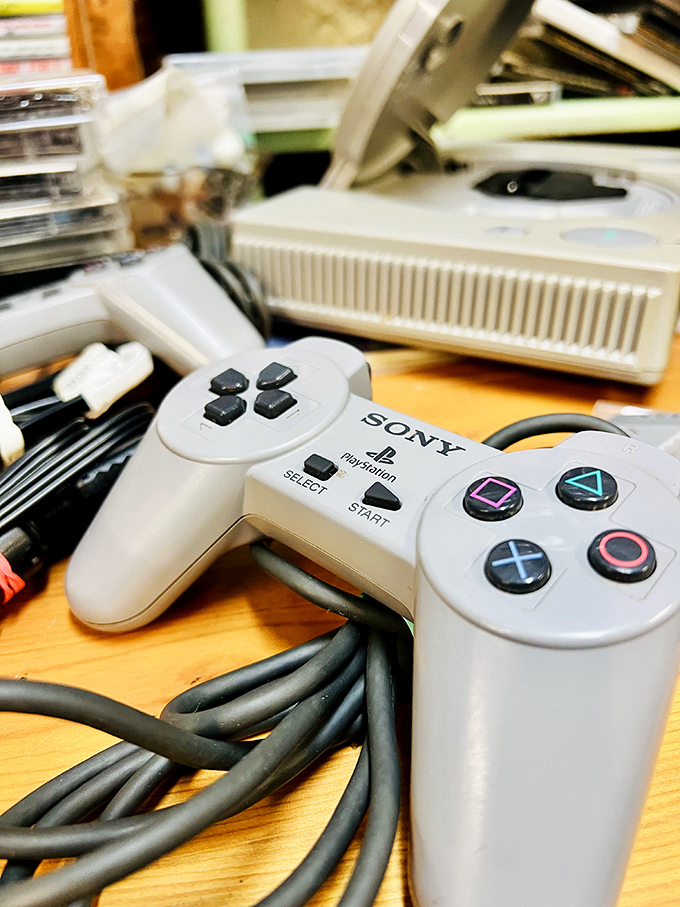 The original PlayStation controller &ndash; proving that "vintage gaming" isn't just pinball machines anymore. Gen X's childhood is officially antique, and we're not okay with it.