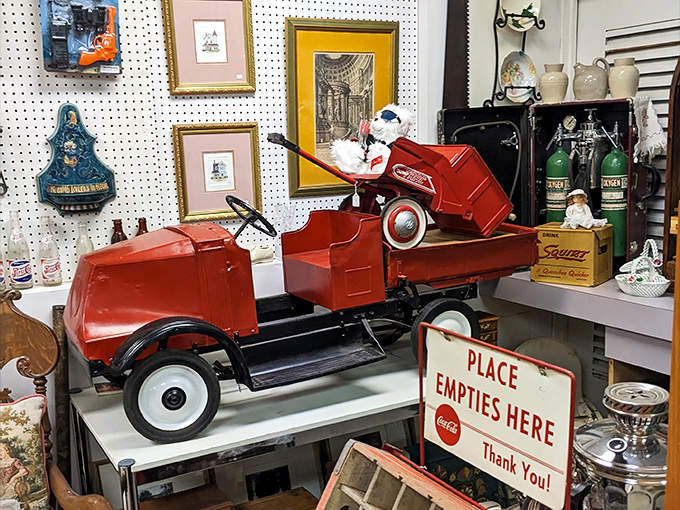 Red pedal cars&mdash;childhood's ultimate status symbol. Before driver's licenses, these were how kids rolled in style down neighborhood sidewalks.