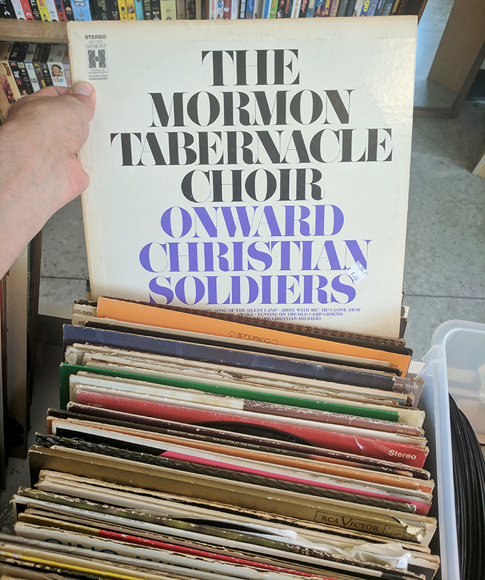 Vinyl treasure hunting at its finest! Someone's discarded Mormon Tabernacle Choir album might be your next dinner party conversation piece.