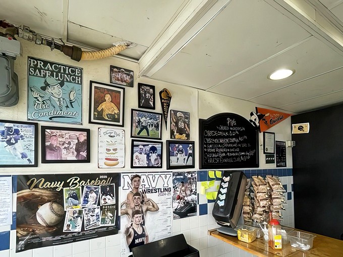 The wall of fame showcases local sports heroes, but the real MVPs are the cooks who consistently deliver championship-worthy comfort food day after day.