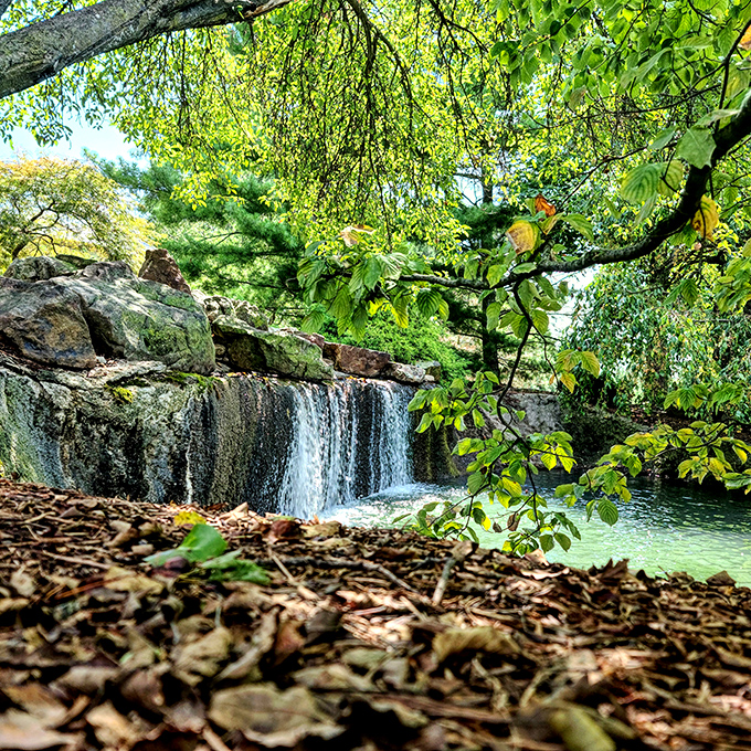 Water tumbles over ancient stones, creating nature's perfect white noise machine. This waterfall doesn't just look beautiful&mdash;it sounds like pure tranquility.