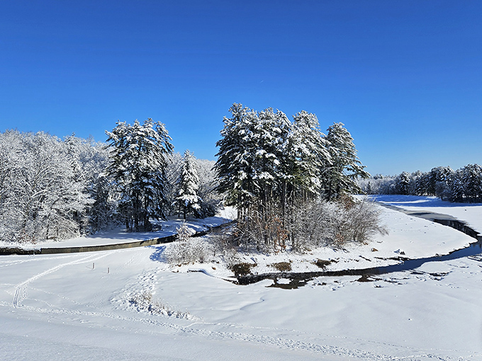 Winter's masterpiece in blue and white. When the reservoir freezes and snow blankets the shore, Hopkinton transforms into a scene worthy of holiday card status.