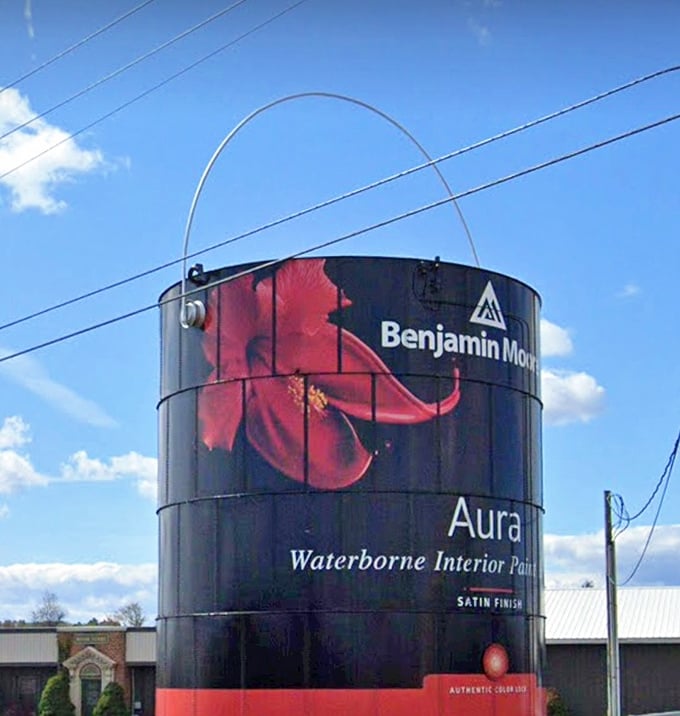 The Aura edition makes its dramatic appearance. With a bold red flower graphic, this version proves even giant paint cans deserve seasonal makeovers.