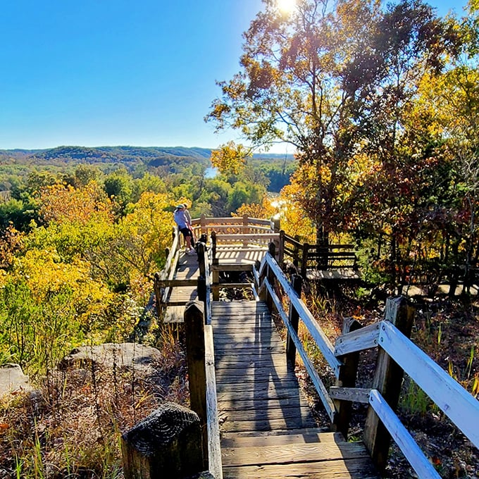 These wooden stairs, worn smooth by thousands of hiking boots, lead to vistas that make the quad burn completely worthwhile.