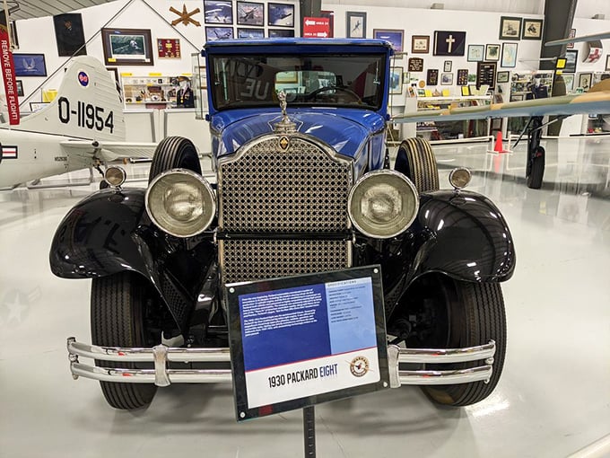 The 1930 Packard Eight&mdash;when cars had personality instead of USB ports. This blue beauty represents an era when driving was an occasion and dashboards weren't touch screens.